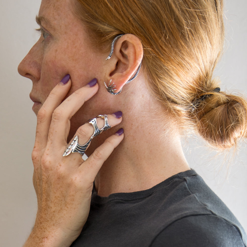 Alien X RockLove ALIEN Xenomorph Finger Armour Ring - RockLove Jewelry