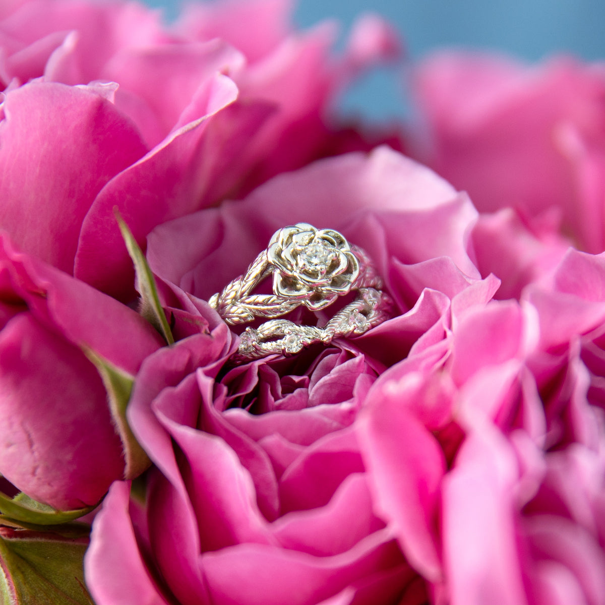 Disney X RockLove DISNEY BEAUTY AND THE BEAST Belle Rose Stacker Rings - RockLove Jewelry