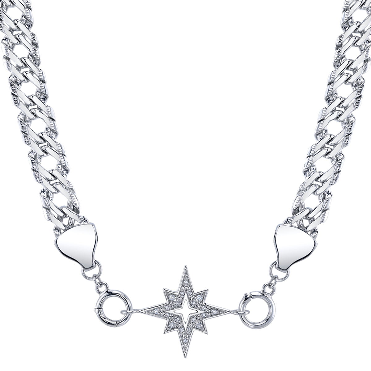 Disney x RockLove Tell Your Tale Necklace Starter Set Diamond Curb Chain 18 inch Crown