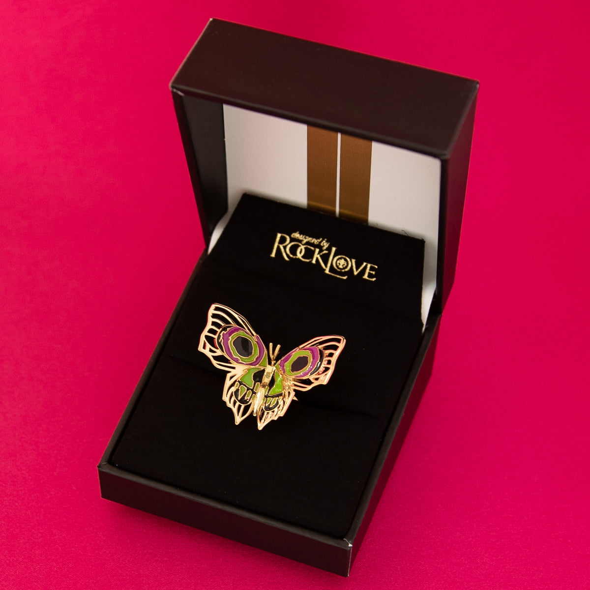 League of Legends X RockLove ARCANE Jinx Butterfly Ring - RockLove Jewelry